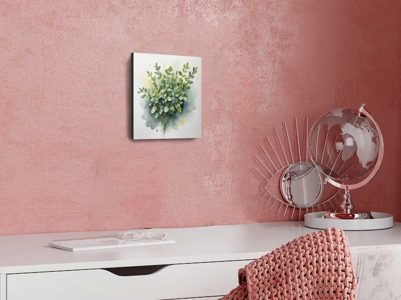 Oregano Watercolor Wall Art, Minimalist Mediterranean Herbs Brush Art ...