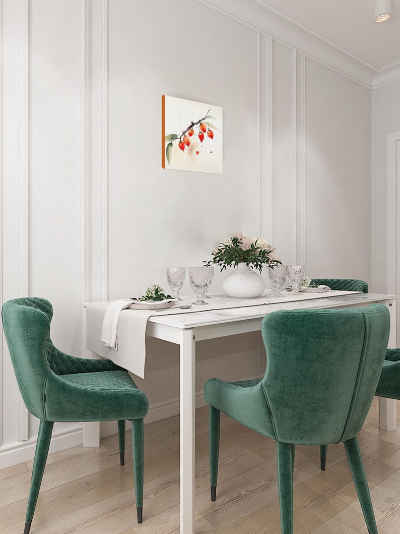 Goji Berry Watercolor Painting Art Print | Minimalist Ready to Hang ...