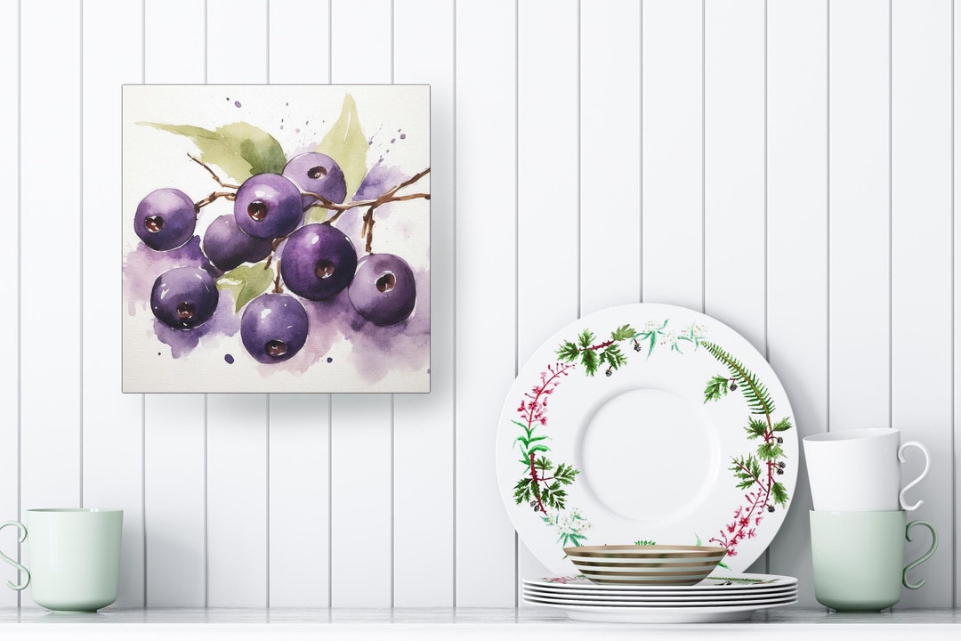 Açai Berry Watercolor Painting Art Print Minimalist Ready to Hang ...