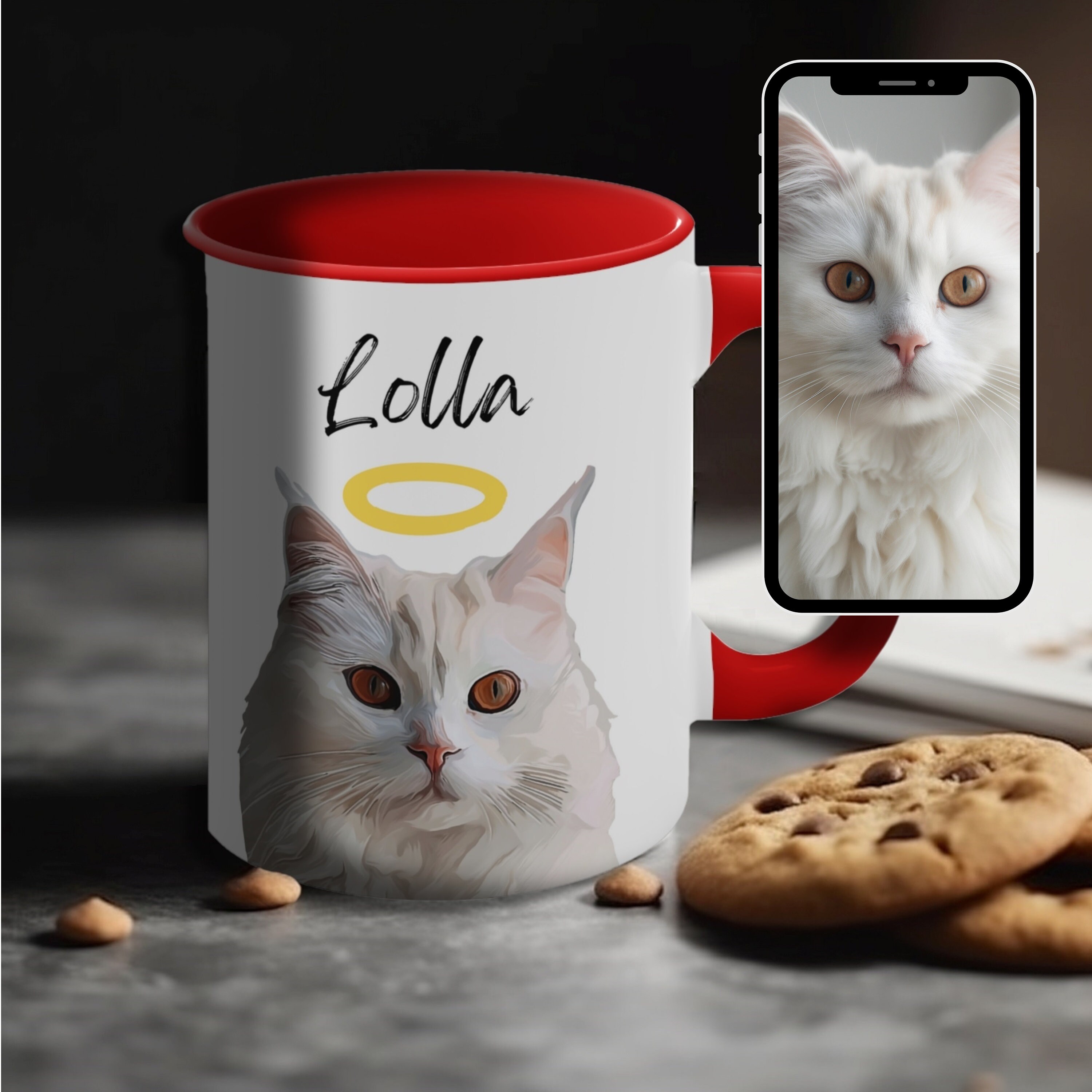 Custom Cat Mom Mug Custom Cat Mug Pet Portrait Painting Mug - Etsy