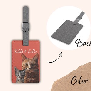 Custom Luggage Tag Photo, Personalized Pet Art & Name on Suitcase Tag ...