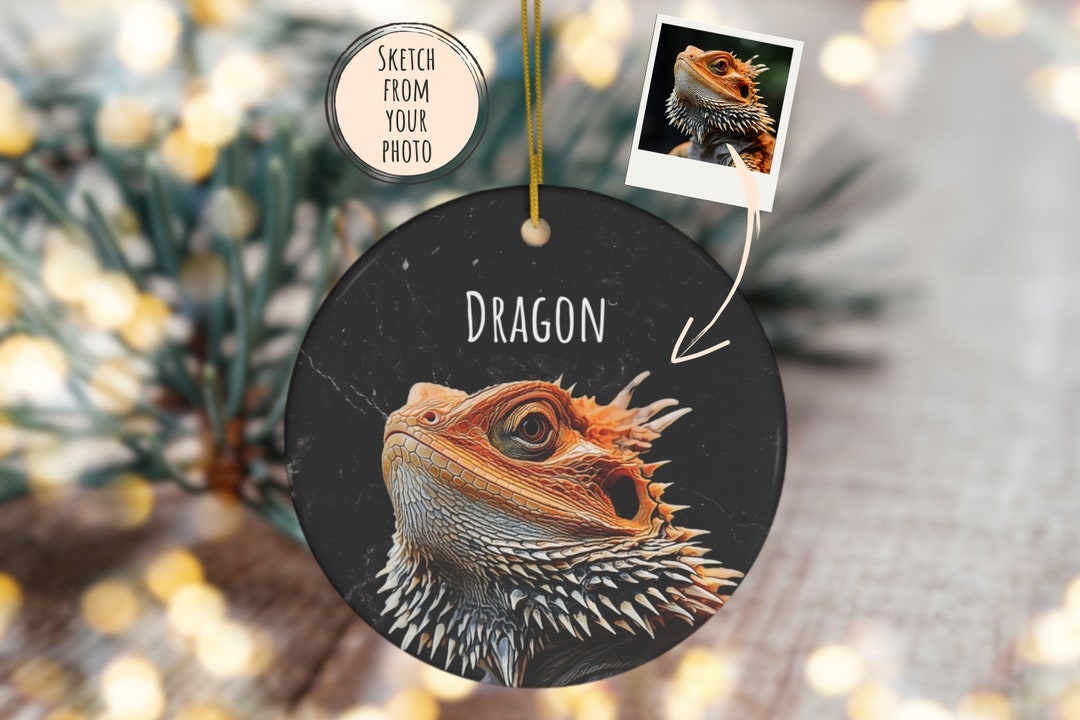 Bearded Dragon, Custom Bearded Dragon Christmas Ornament, Personalized ...