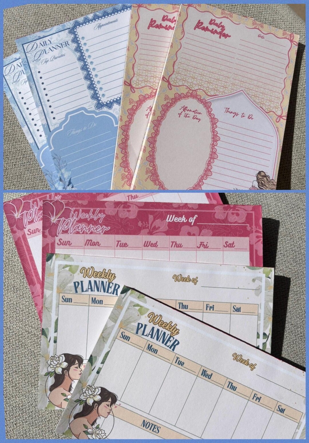 Planner Pads /cute Design / Approx 5.4 X 8 Inch / 50 Sheets - Etsy