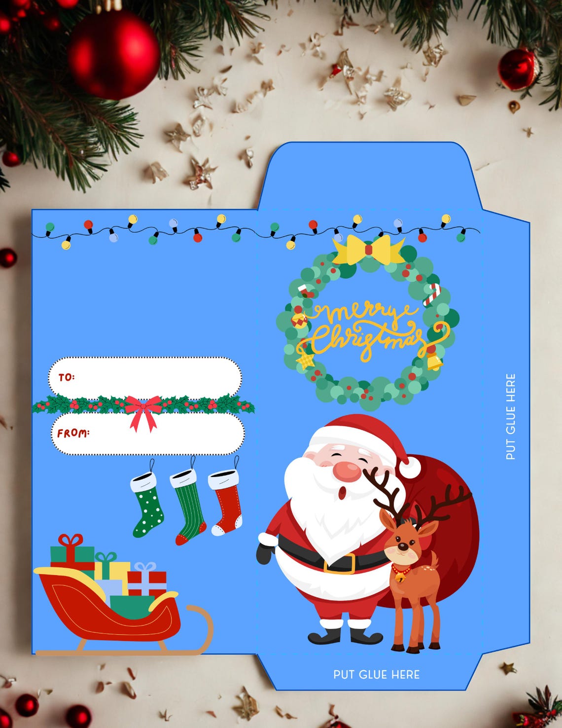 Christmas Money Envelope Template, Editable DIY Gift (digital Download ...
