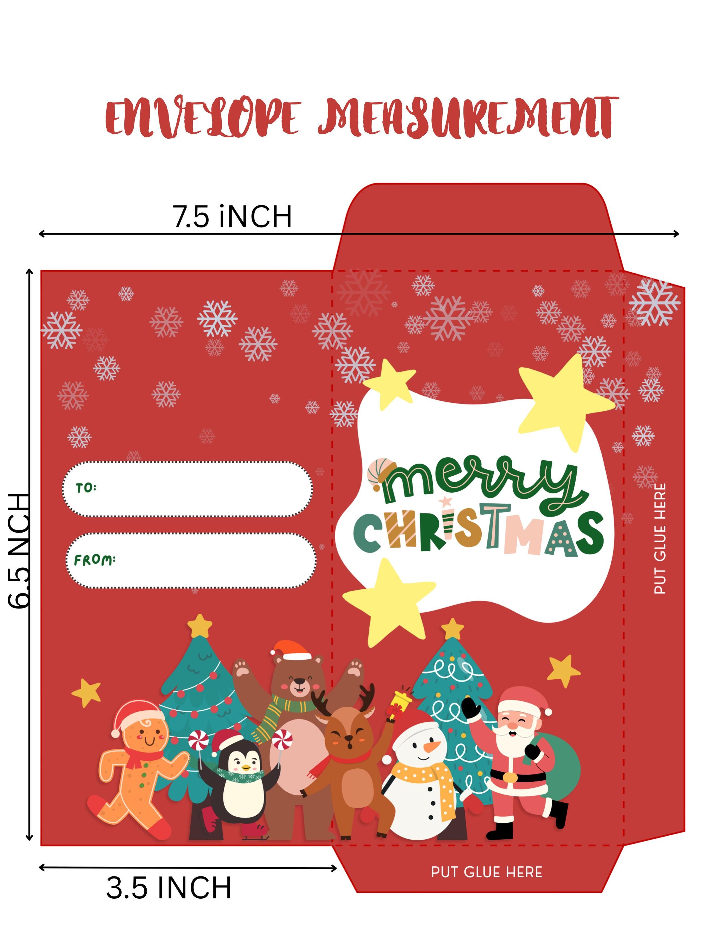 Christmas Money Envelope Template, Editable DIY Gift (digital Download ...