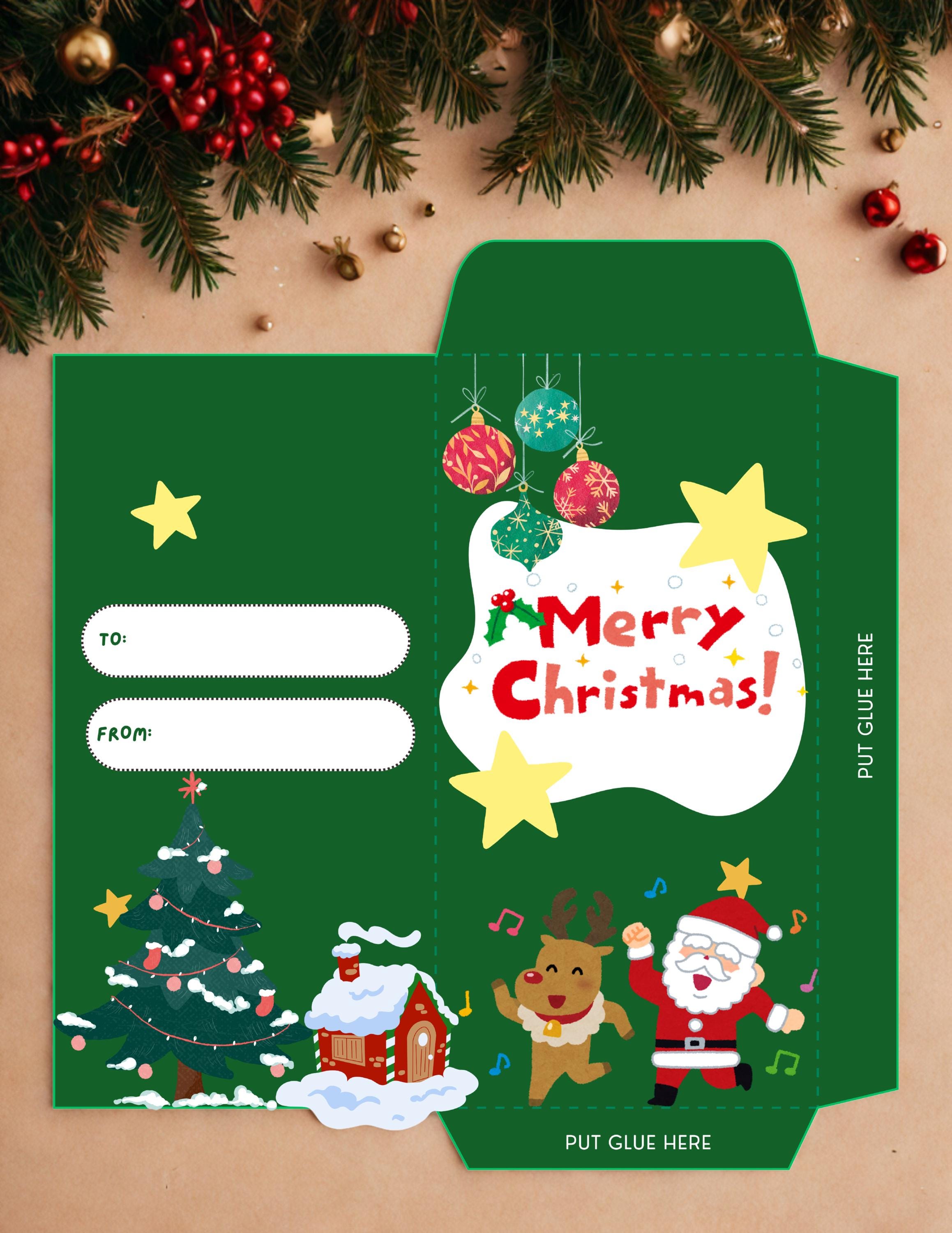 Christmas Money Envelope Template, Editable DIY Gift (digital Download ...