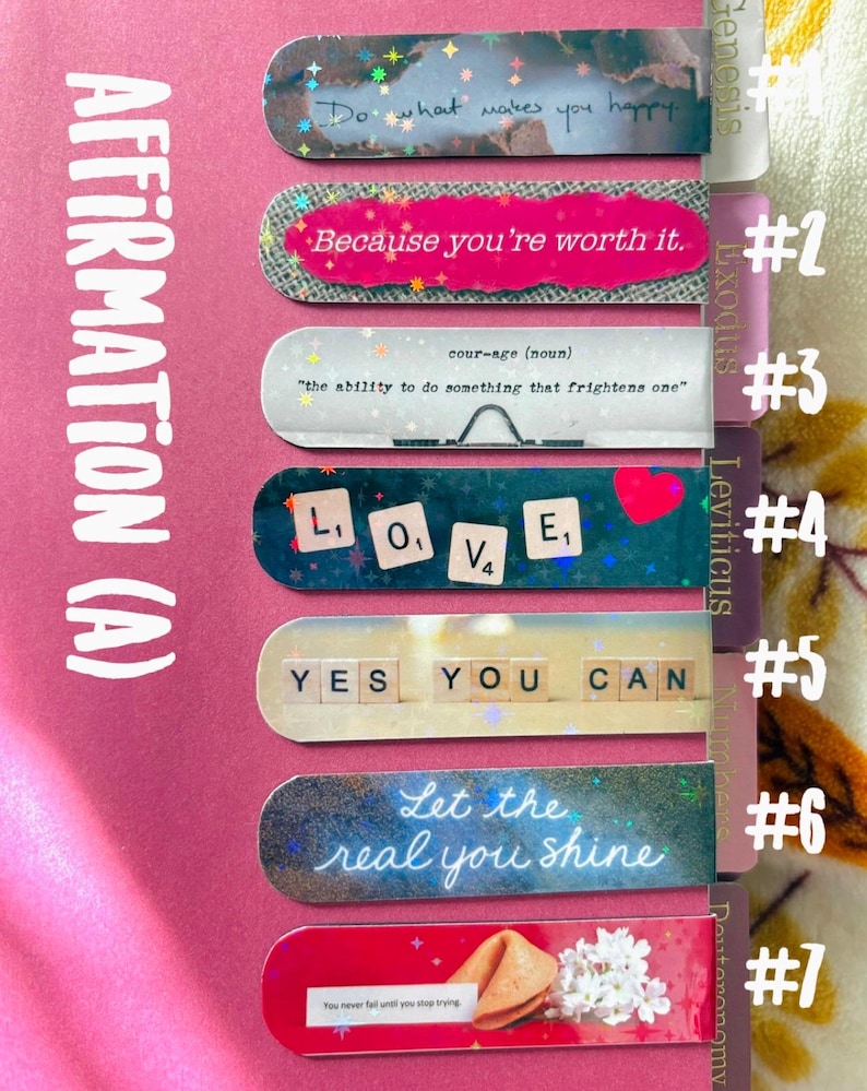 Handmade Magnetic Bookmark Set: Affirmation Gifts - Etsy