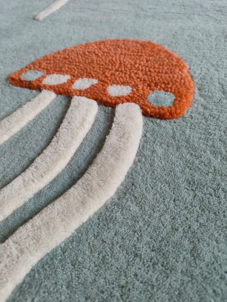 Hand-tufted 9x12 Under the Sea Design Rugs 100% Wool Handmade Area Rug ...