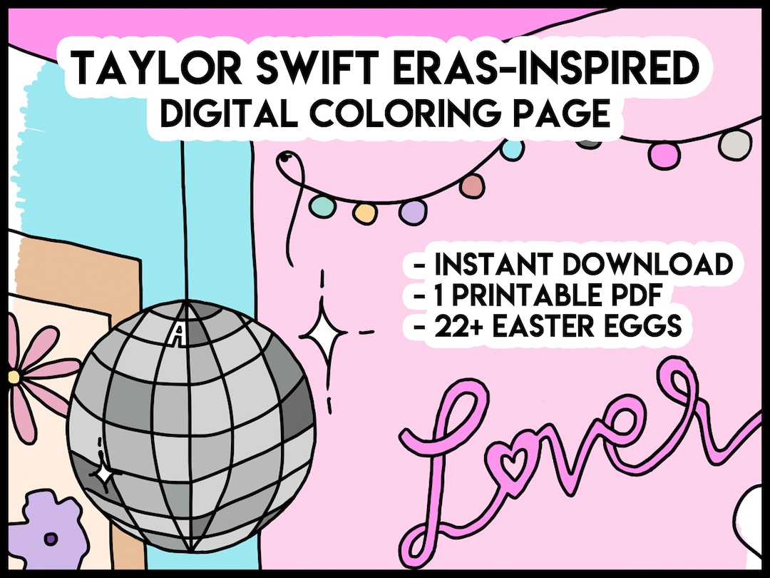 Taylor Swift Eras-inspired Digital Coloring Page - Etsy