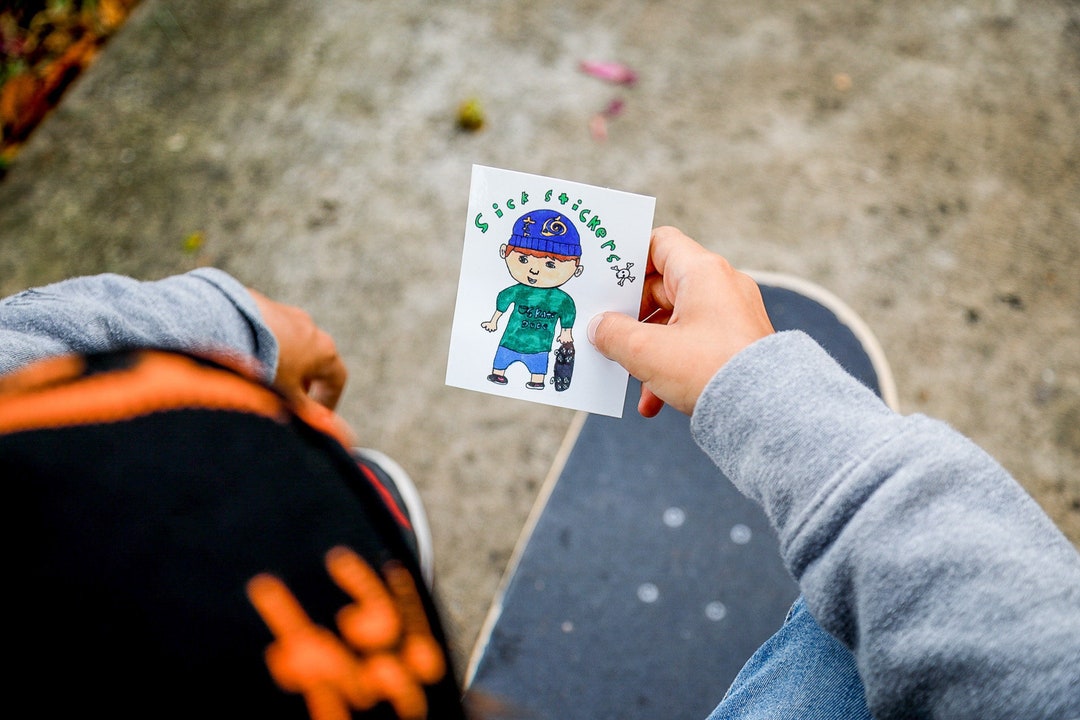 Hand-drawn Sick Stickers Logo Vinyl Sticker for Skateboard, Water ...