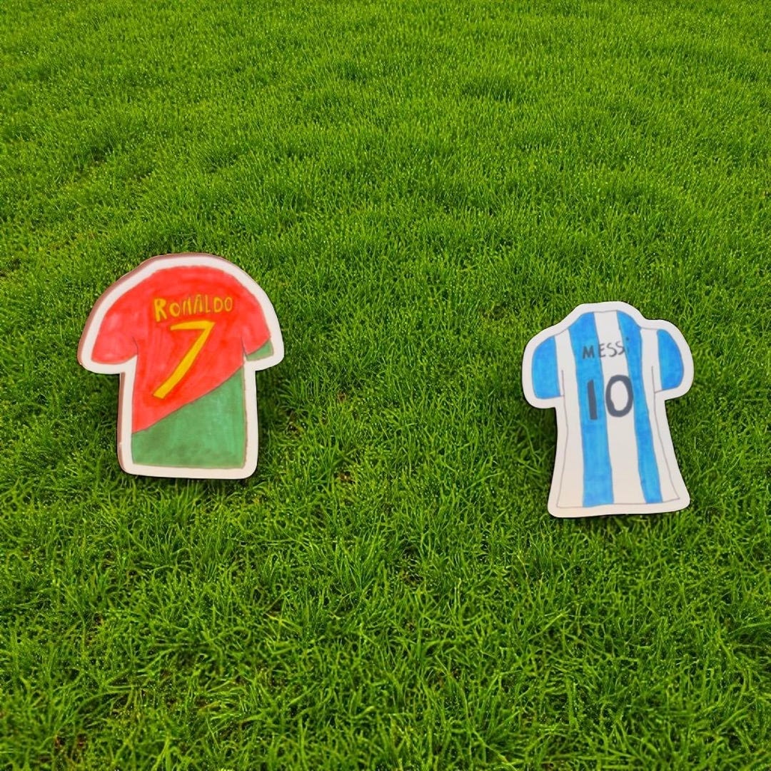 Hand-drawn Ronaldo and Messi Jersey Vinyl Sticker - for Skateboard ...