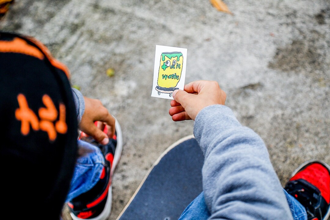 Hand-drawn Toxic Waste Vinyl Sticker for Skateboard, Water Bottle ...