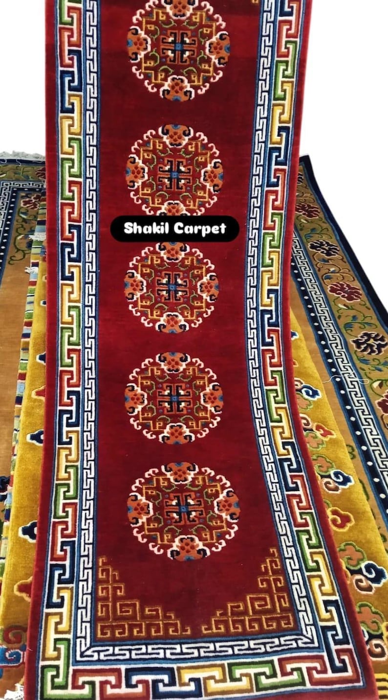 Hand Knotted Wool Tibetan Mandala Rug: Authentic Meditation Nepali ...