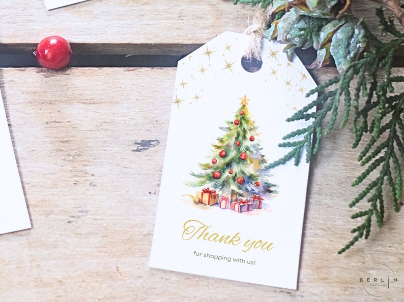 Christmas Gift Tags Printable Thank You Favor Tags Winter Gift Tag ...