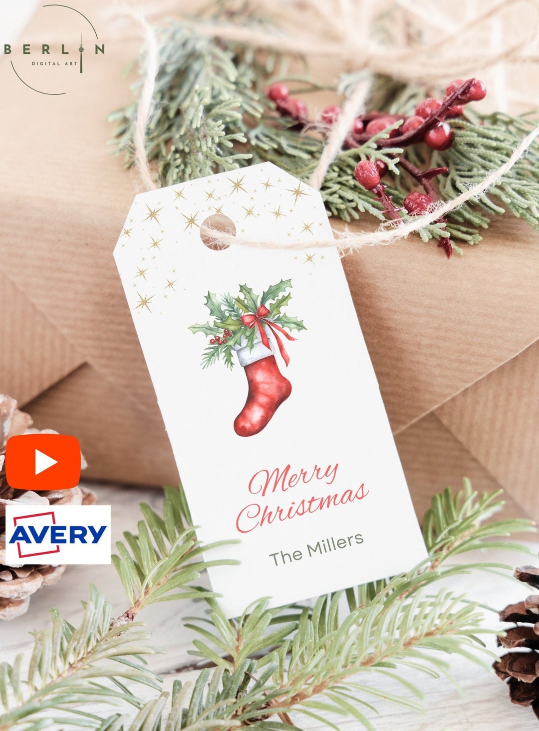 Christmas Gift Tags Printable Thank You Favor Tags Winter Gift Tag ...