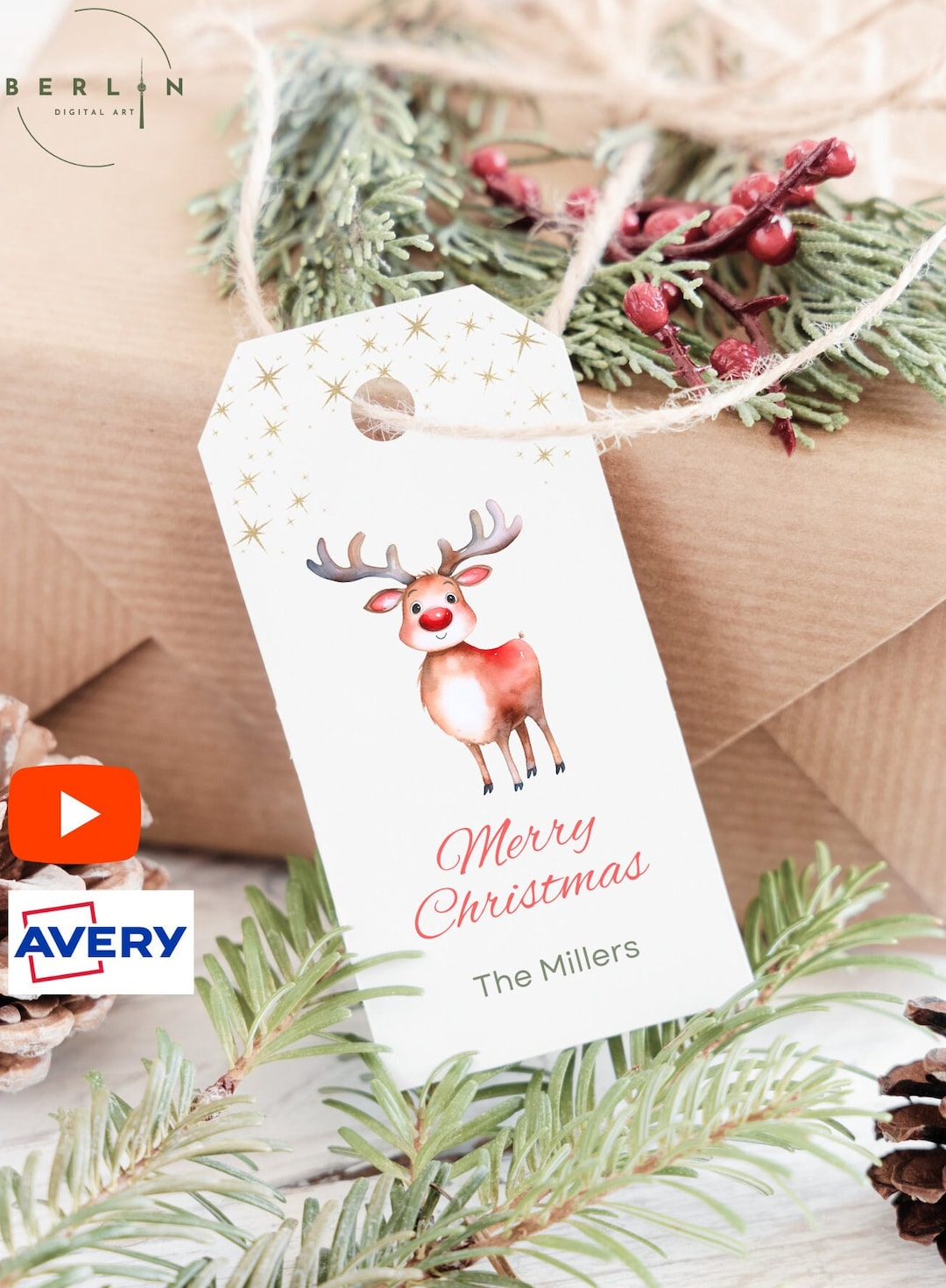 Christmas Gift Tags Printable Thank You Favor Tags Winter Gift Tag ...