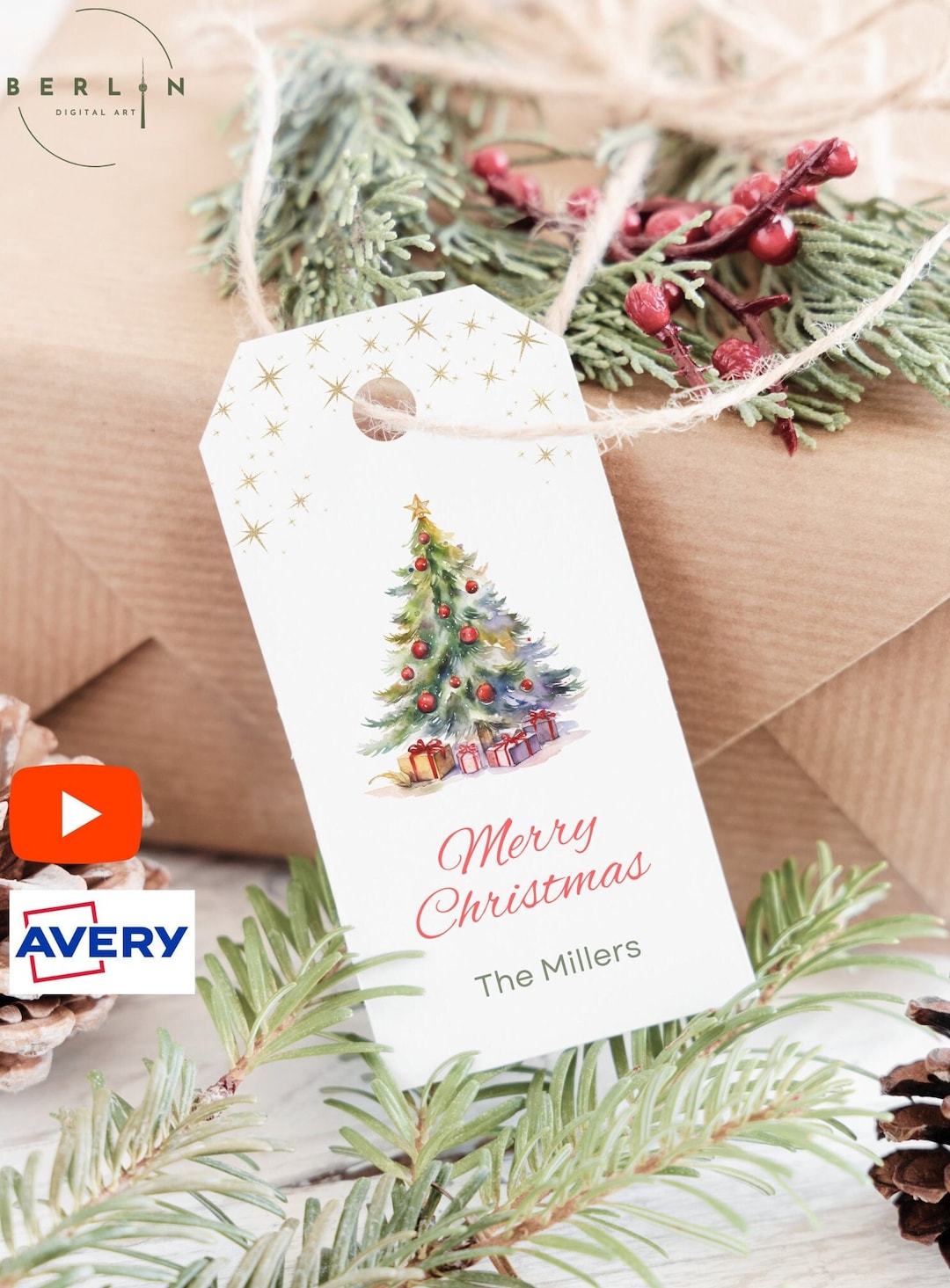 Christmas Gift Tags Printable Thank You Favor Tags Winter Gift Tag ...