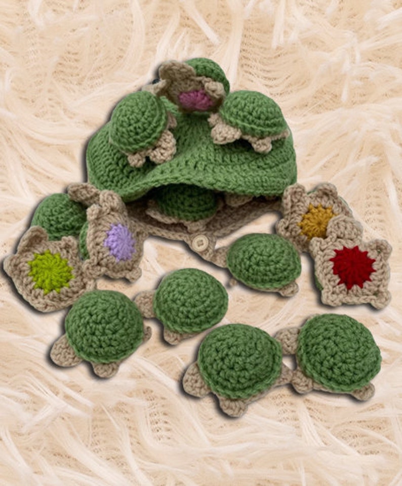 Original Mama Turtle Crochet Memory Game Pattern - Complete English PDF ...