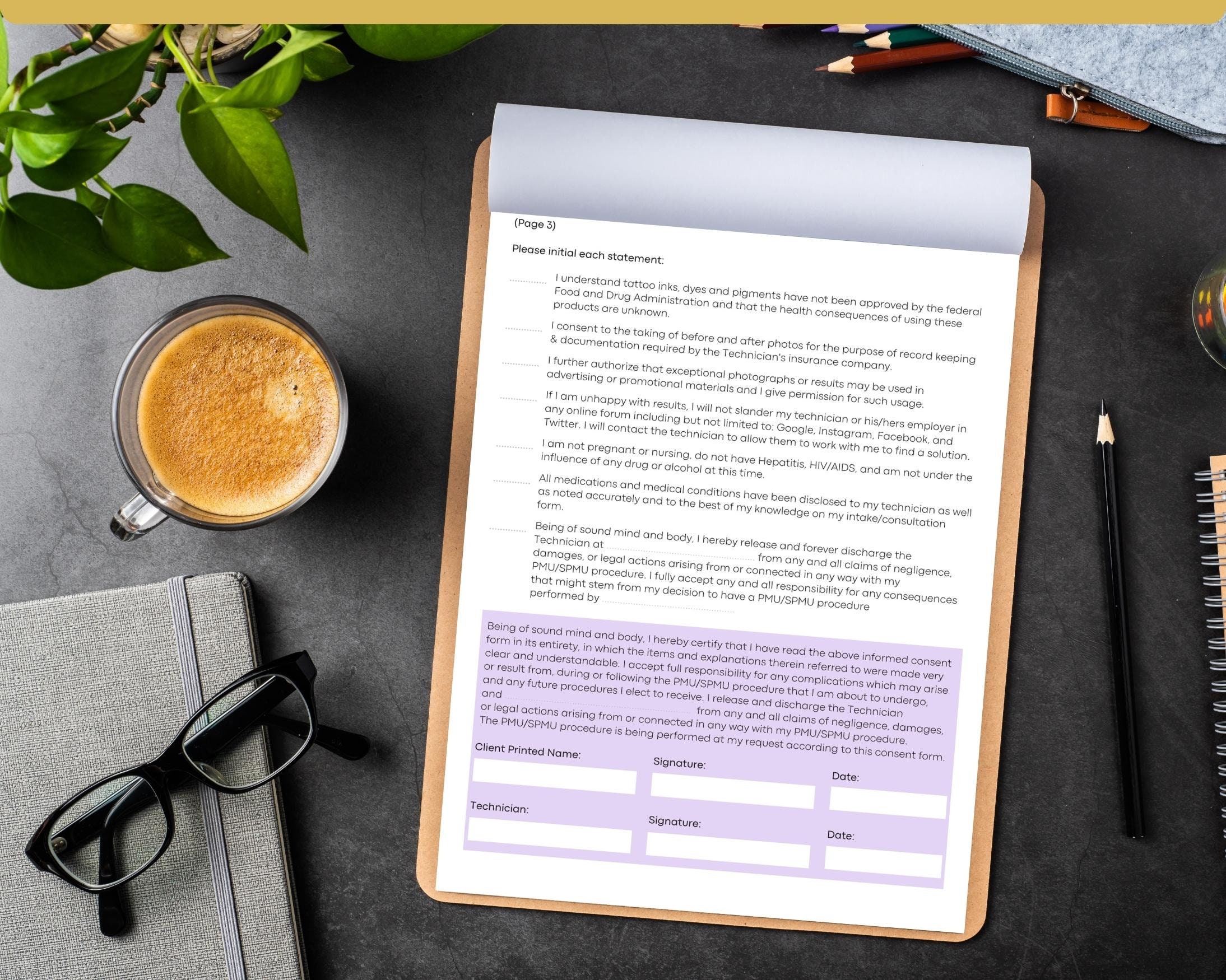 PMU Artist Bundle All You Need to Start: Business Forms Healing Process ...