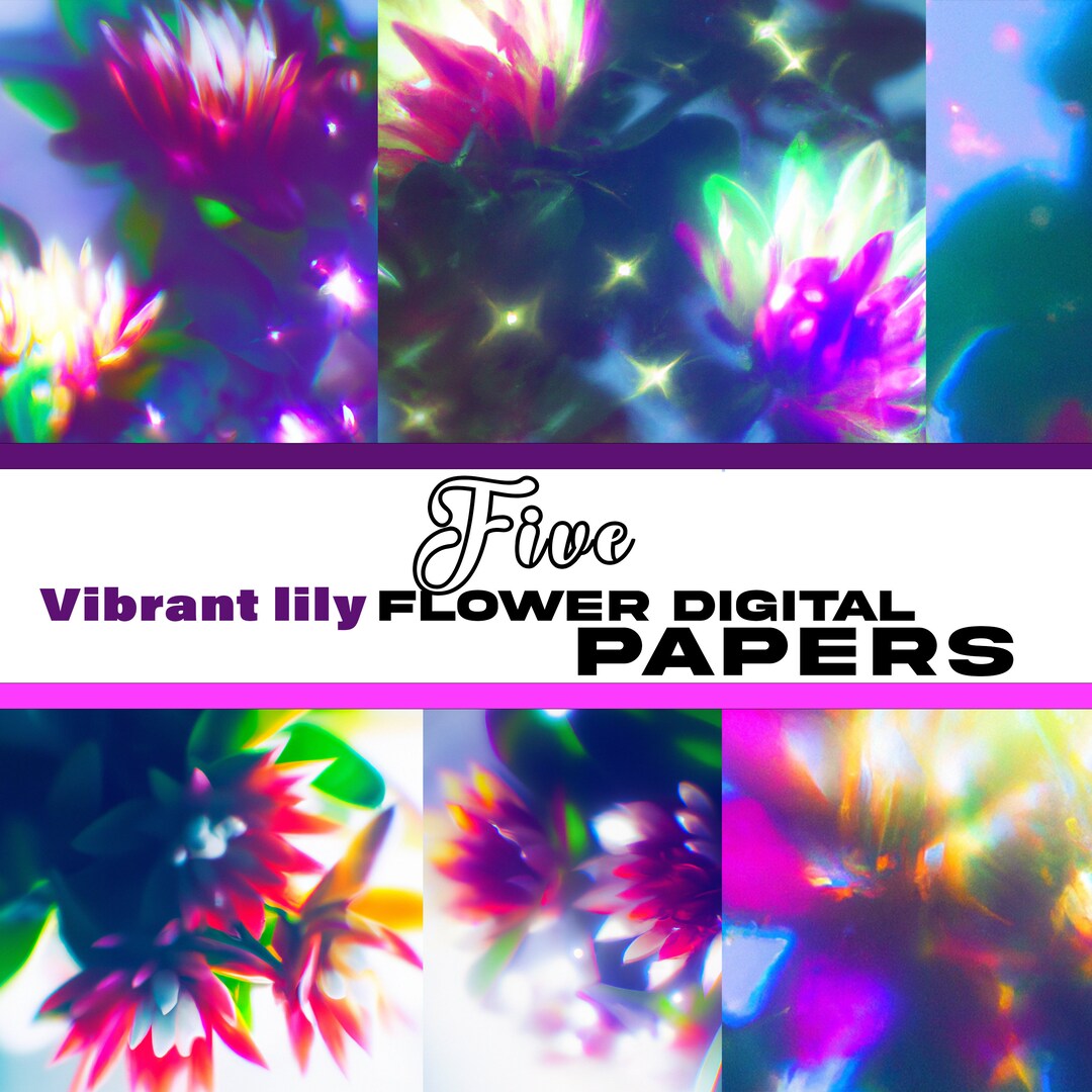 Vibrant Lily Flower Digital Paper | Seamless Design | Instant Download ...