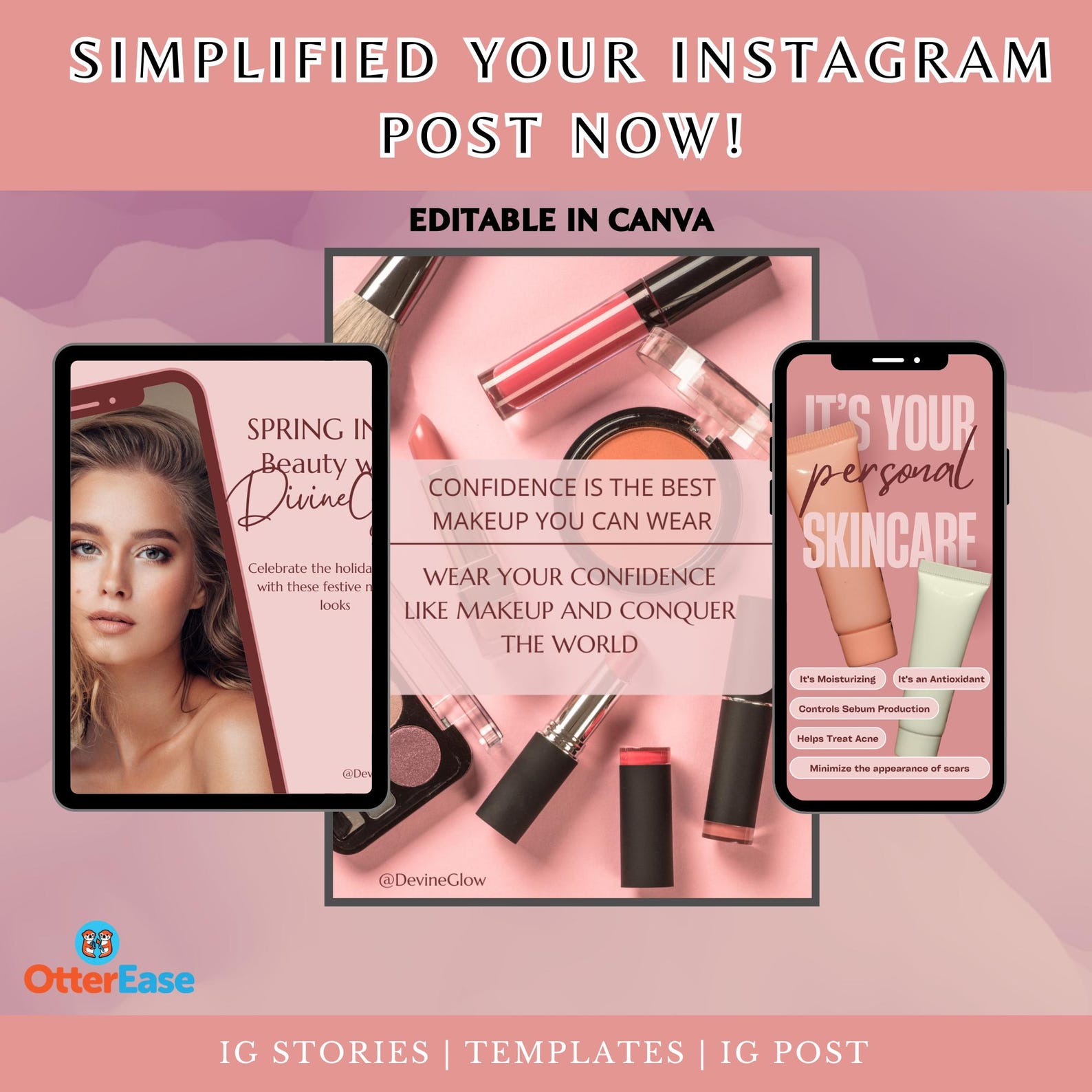30 Makeup Instagram Templates Canva Template, Social Media, Instagram ...