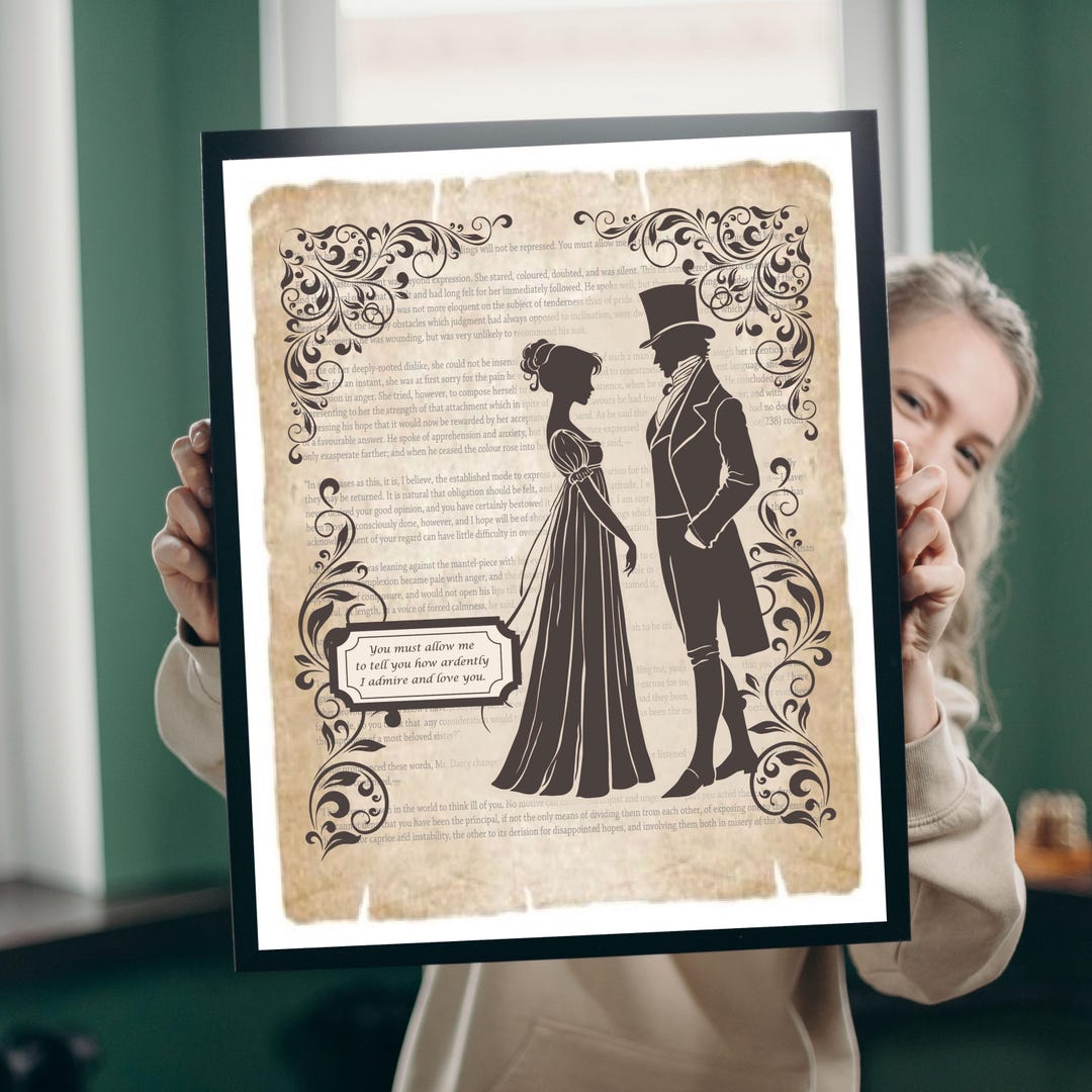 Pride and Prejudice Love Quote Poster, Jane Austen Inspired Vintage ...