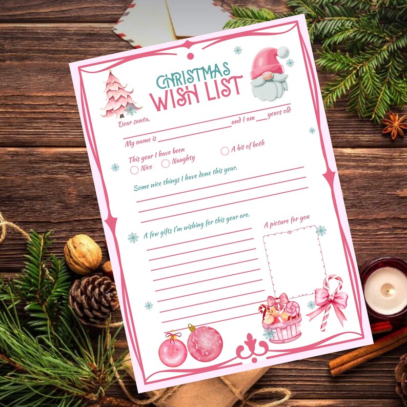 Printable Christmas Wish List for Kids | Letter to Santa Template ...
