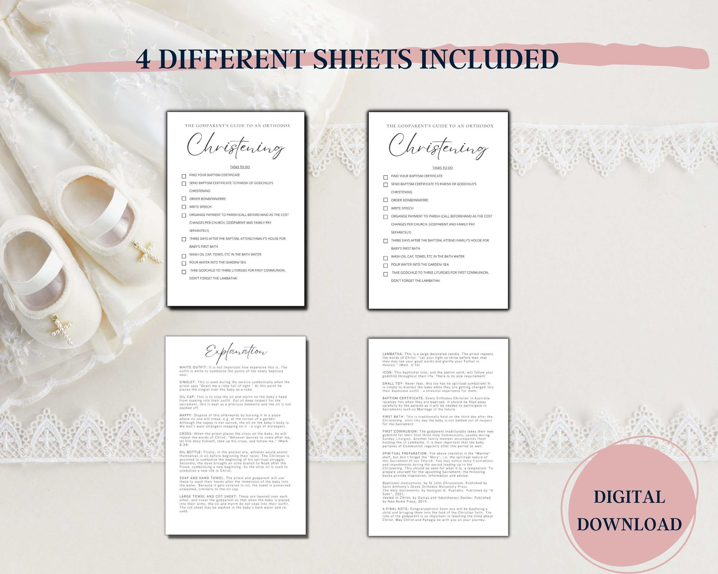PRINTABLE - Godparent's Christening Checklist for Orthodox Christian ...