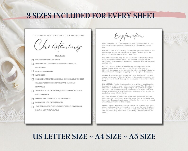 PRINTABLE - Godparent's Christening Checklist for Orthodox Christian ...