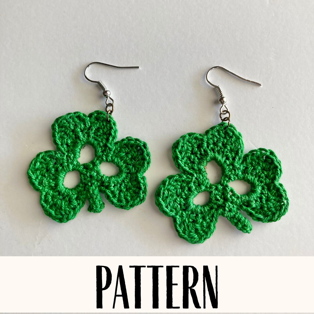 Shamrock Earrings Crochet Pattern - Etsy