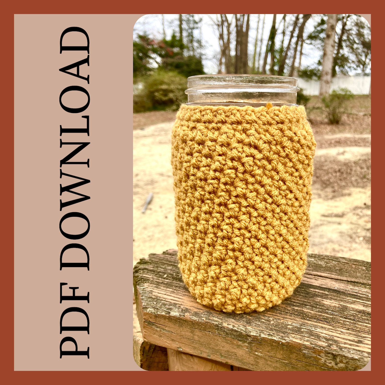 CROCHET PATTERN - Mason Jar Cozy Pattern, Mason Jar Sweater Sleeve ...