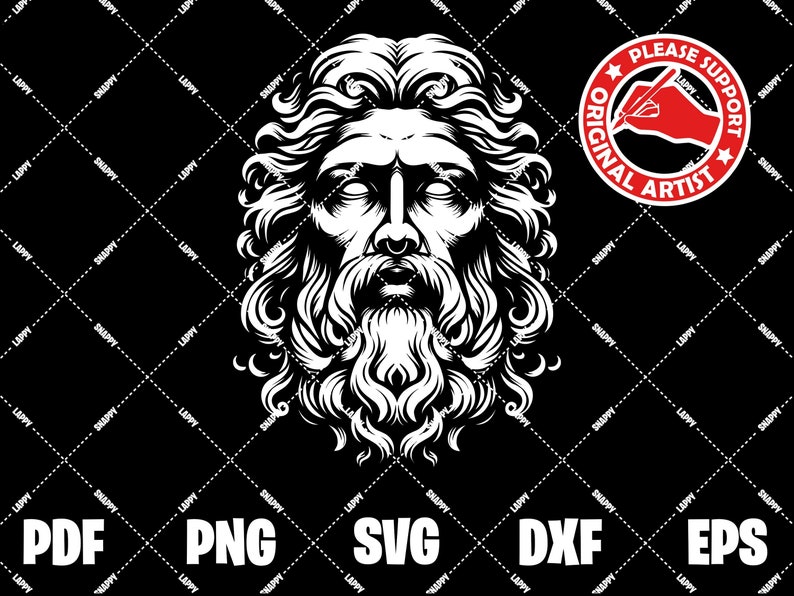 Greek God Zeus SVG PNG, Zeus Logo Design, Zeus Tshirt, Greek Mythology ...