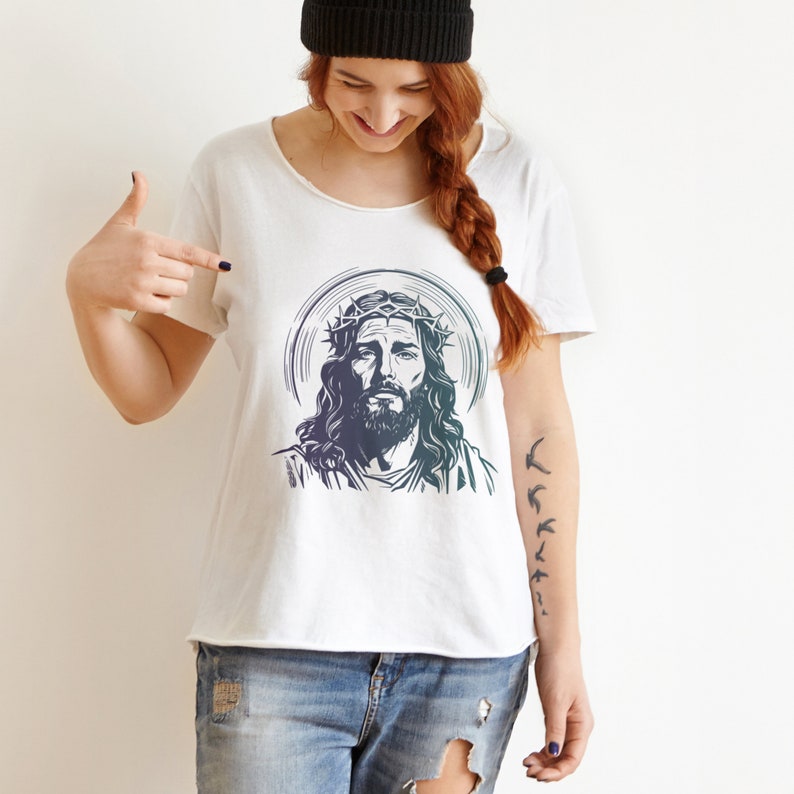 Jesus Christ SVG, PNG, Black Vector, Stencil, Modern Art, Jesus Tattoo ...