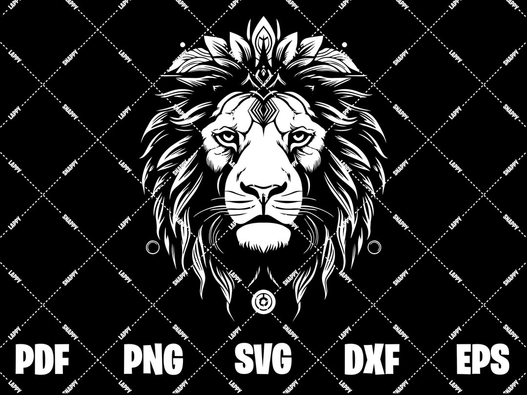 Modern Lion Head, Ornamental, SVG, PNG, Lion Tattoo, Vector, HTV ...