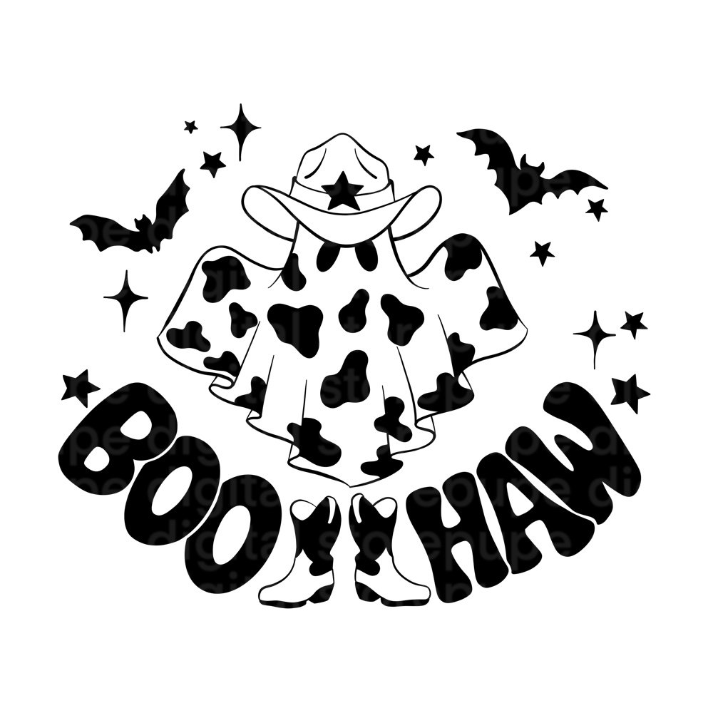 Boo Haw Png, Retro Halloween PNG, Retro Western Png, Vintage Halloween ...