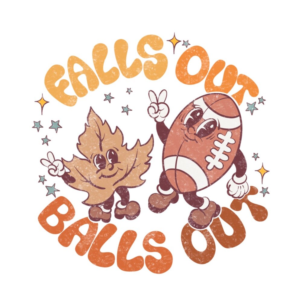 Retro Fall PNG, Game Day PNG, Football Sublimation PNG, Falls Out Balls ...