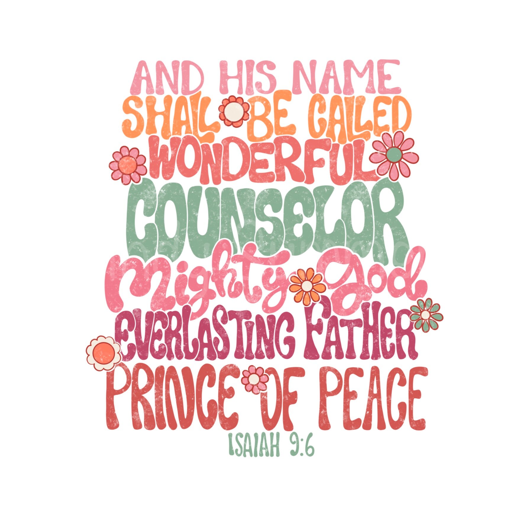 Isiah 9:6 Png, Groovy Christian Png, Bible Verse Shirt Png, Retro Jesus ...