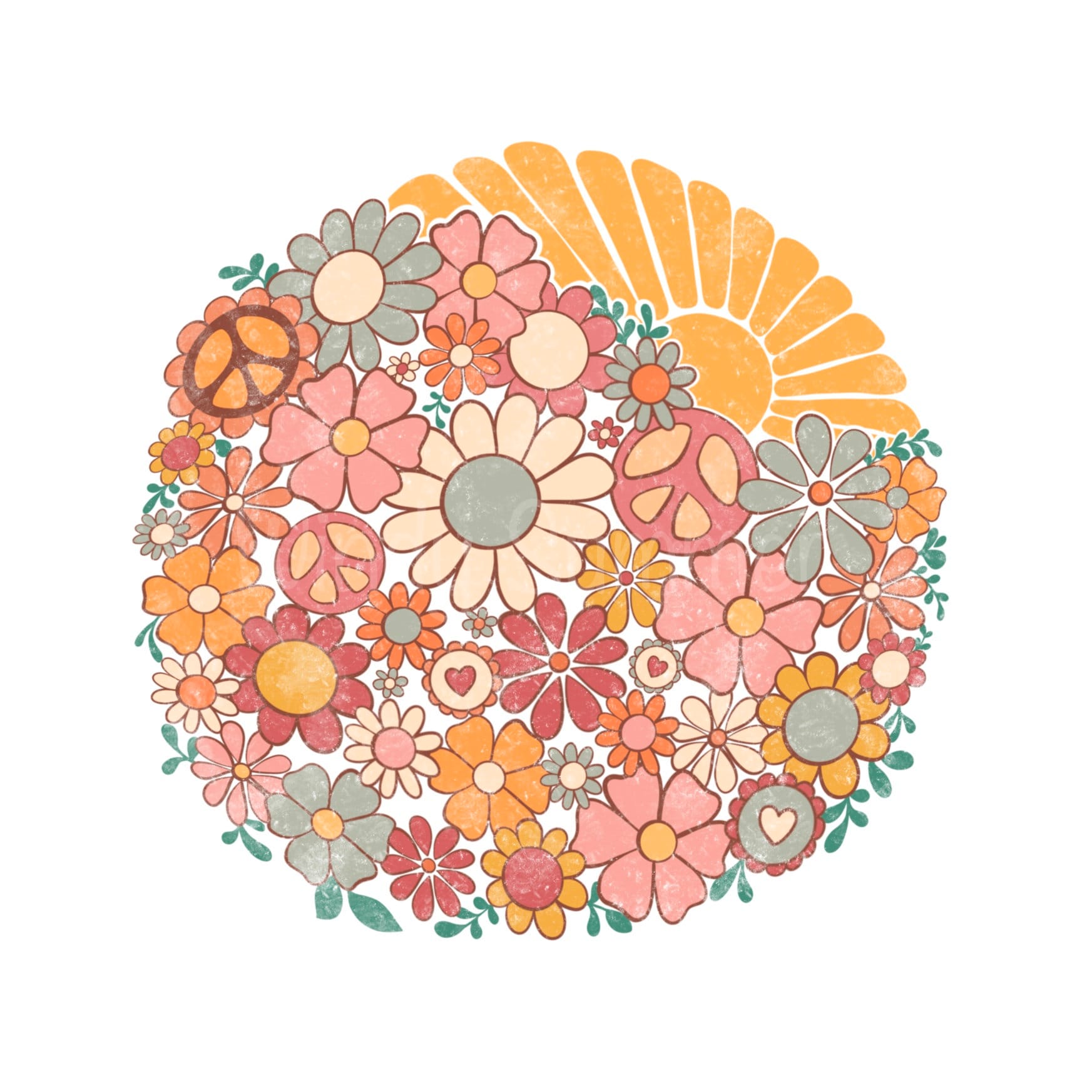 Flower Shirt Png, Funny Hippie Design, Groovy Preppy Png, Trendy Girls ...