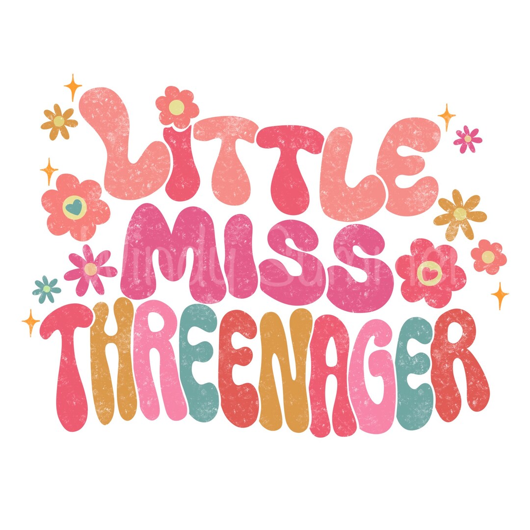 Little Miss Threenager PNG, 3rd Birthday, Birthday Shirt Png, Floral ...
