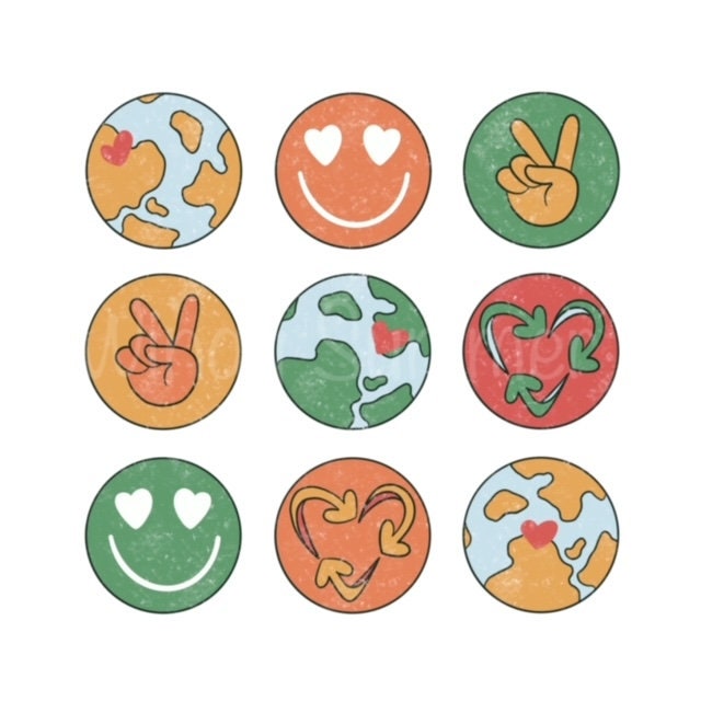 Retro Earth Day Everday Png, Peace Love Earth Png, Peace Love Earth ...
