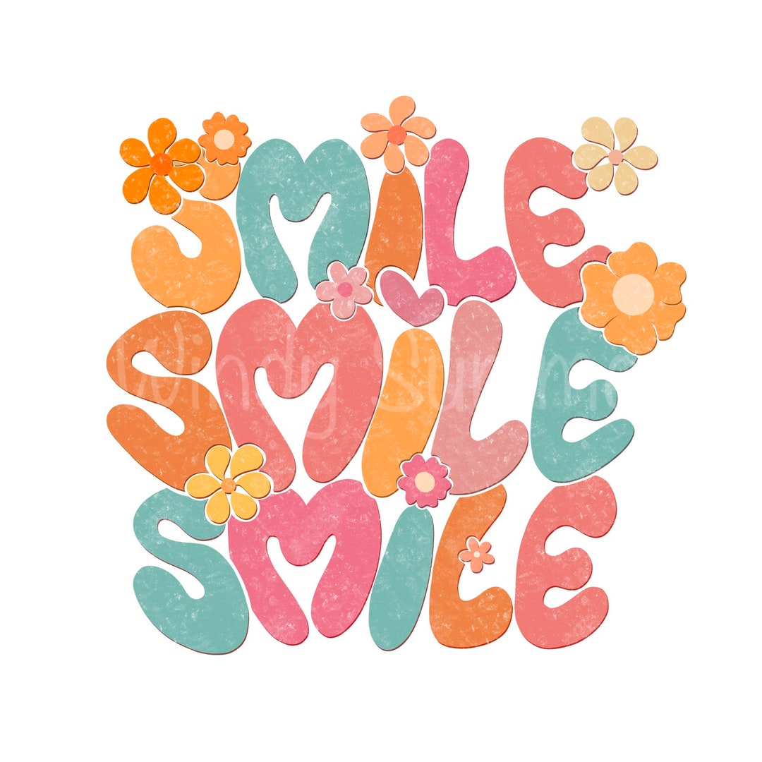 Retro Smile Shirt Png, Groovy Smile Flower PNG Trendy Sublimation ...