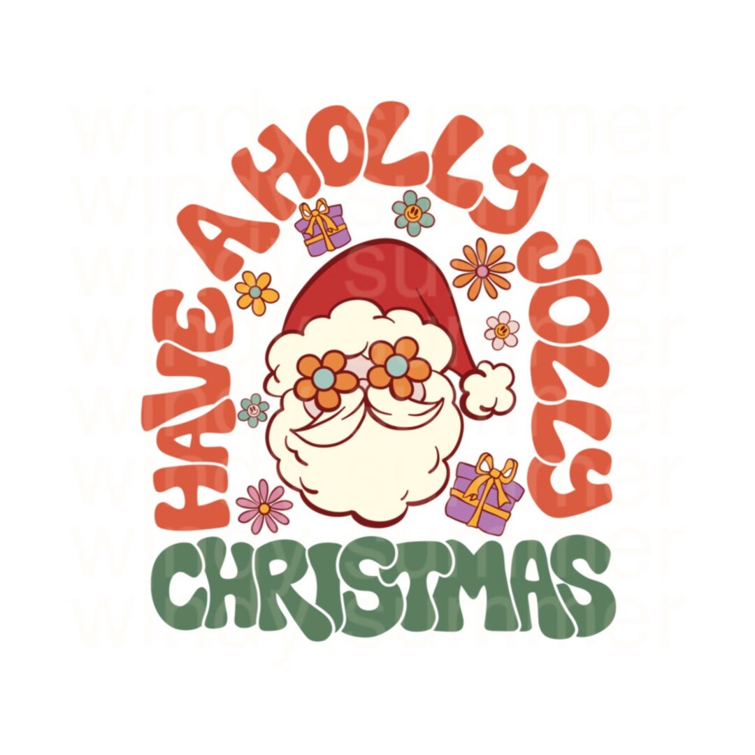 Holly Jolly Png, Cute Christmas Png, Retro Christmas Png, Vintage Kids ...