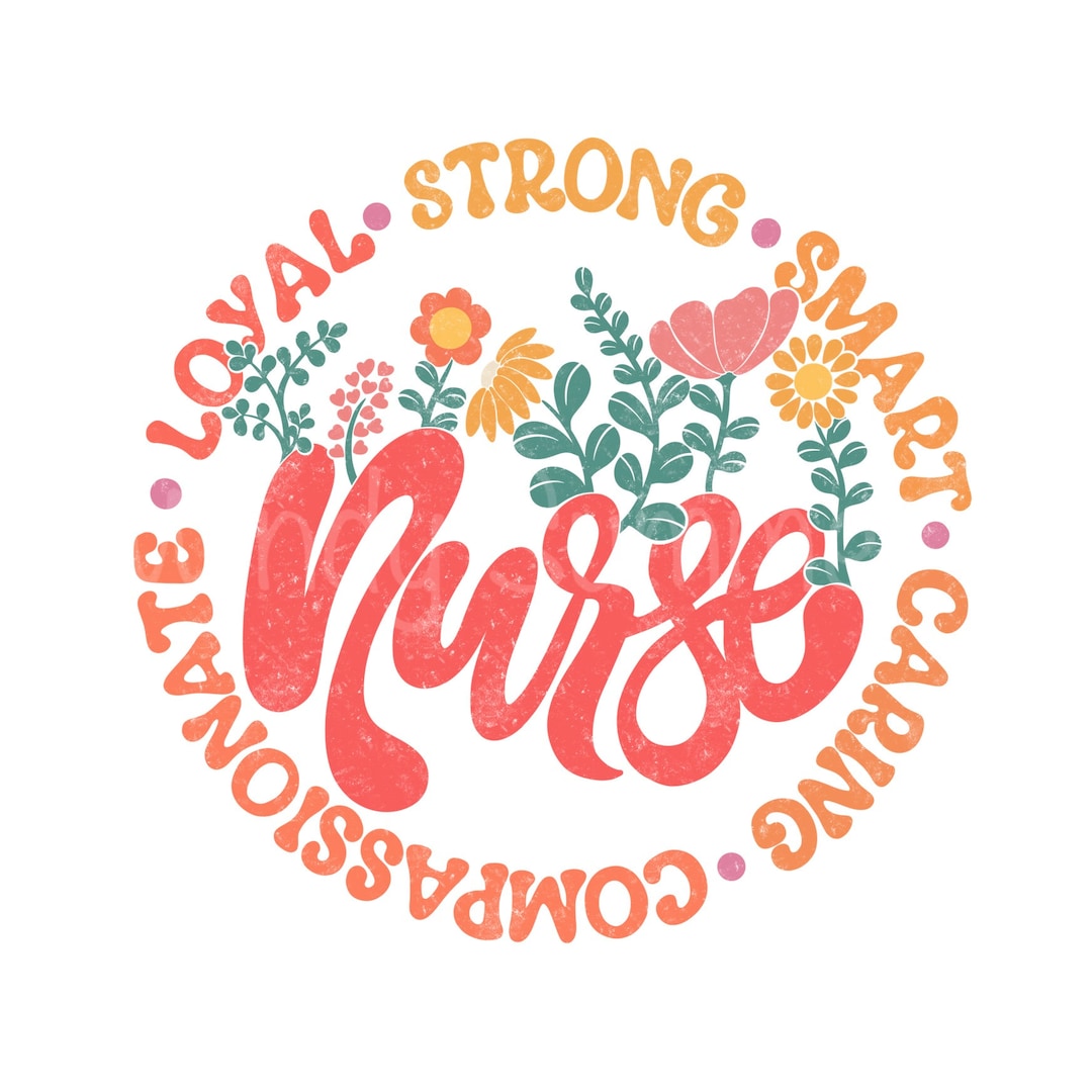 Floral Nurse Shirt, Nurse Png, Cute Nurse Shirt Design, Floral Nurse ...