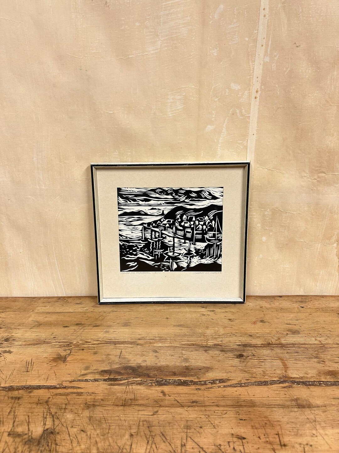 Rustic Vintage Xylography Art Print Charming Motif of Norway's Scenic ...