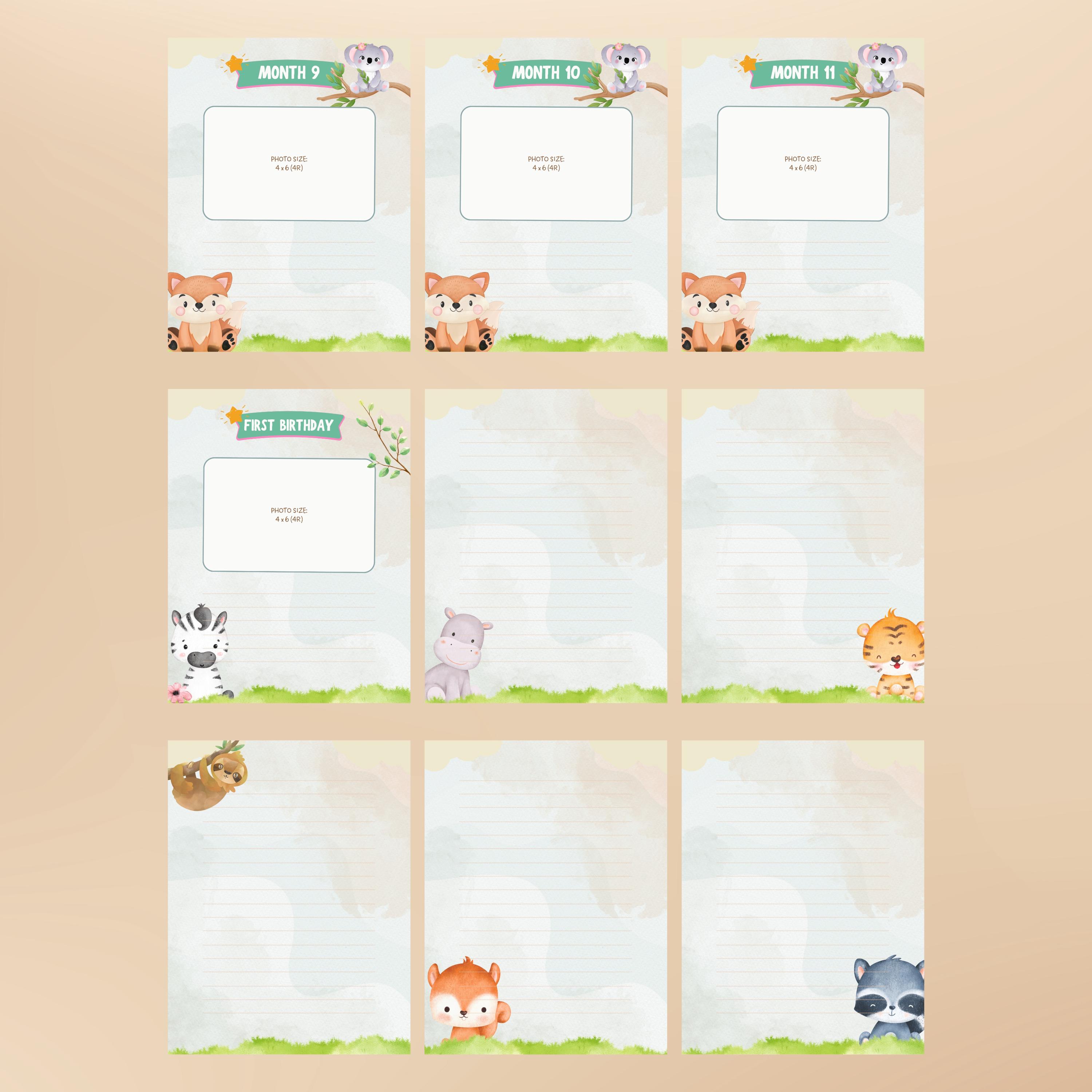 Printable Baby Milestones Tracker, Photo Journal, Letters to Baby ...