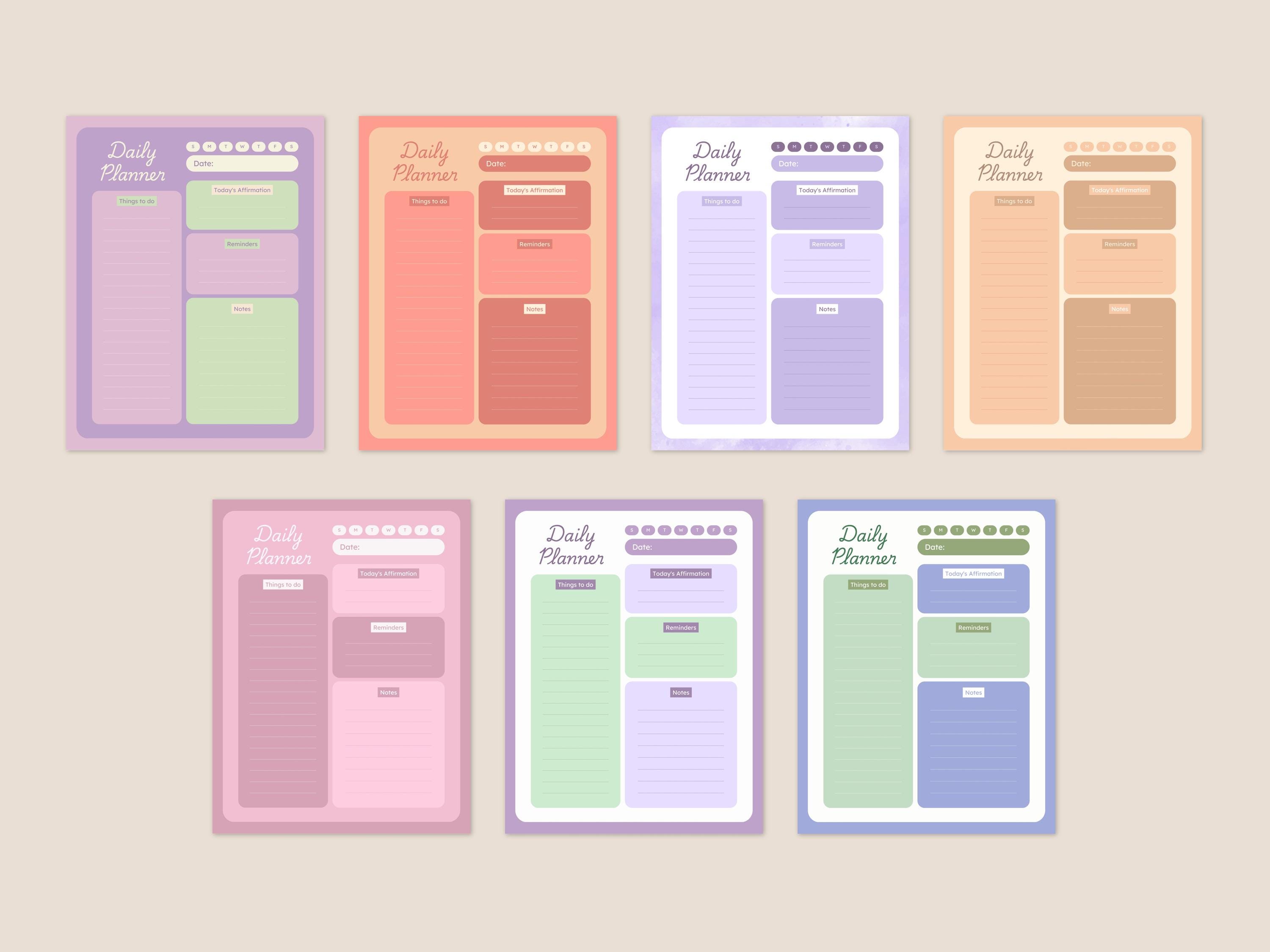 Printable Daily Planner and To-do List, Cute, Chic, Minimalist Design ...