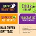 Printable Halloween Tags Set | Cute Minimalist Design | Treat Bag Tags ...