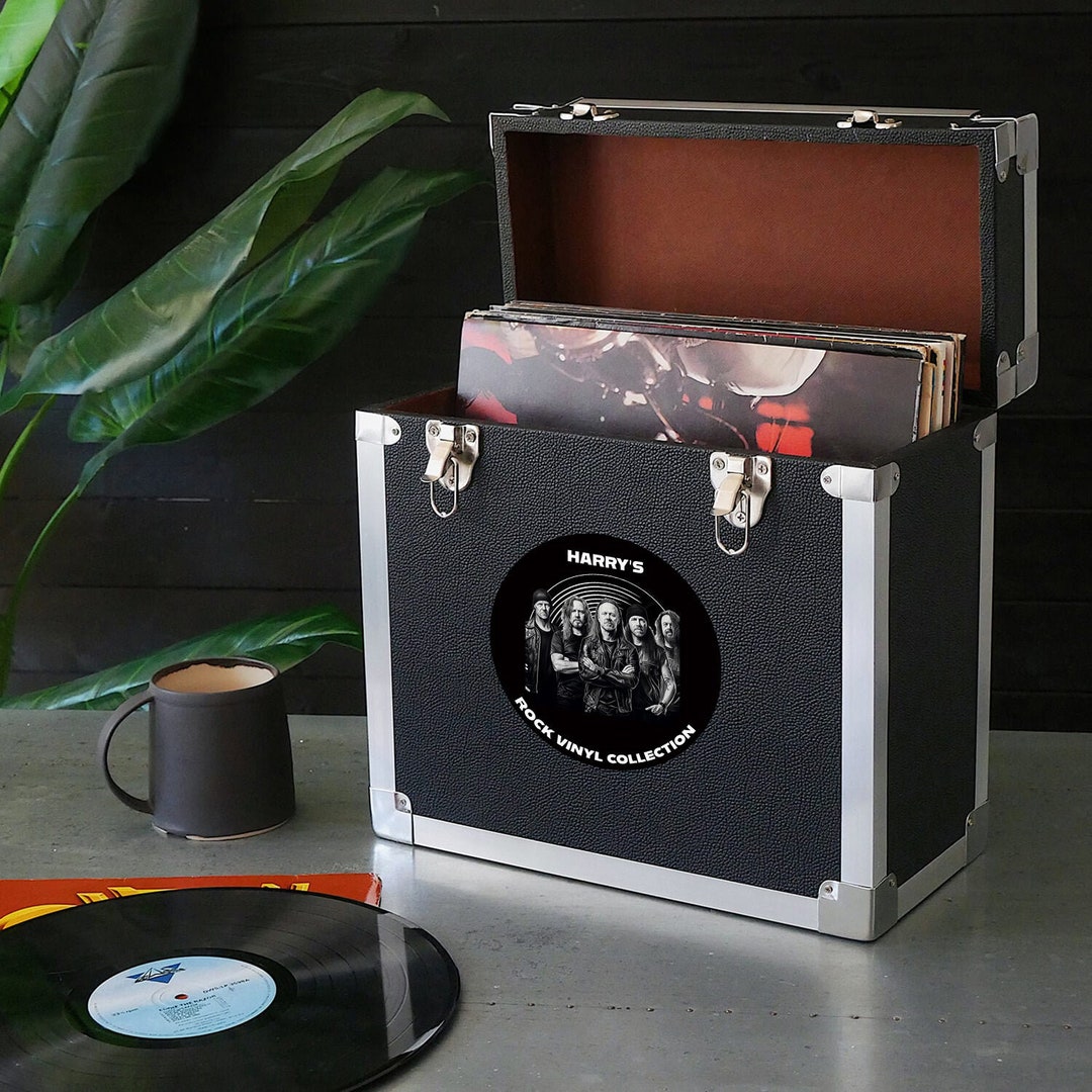 Personalised Rock Record Vinyl Storage Box 12 Inch Multiple Colours ...