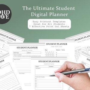 Printable Student Planner Digital Printouts Academic Planner Printable ...