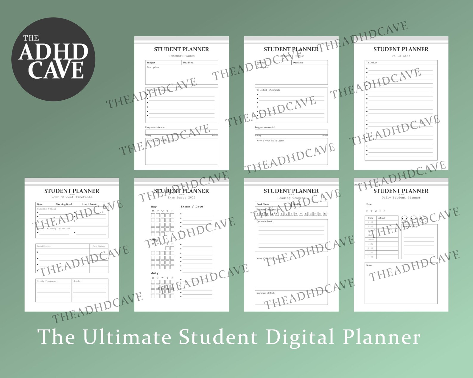 Printable Student Planner Digital Printouts | Academic Planner ...